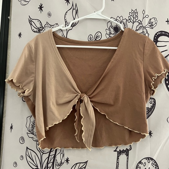 Tops | Split Tie Front Crop Top | Poshmark